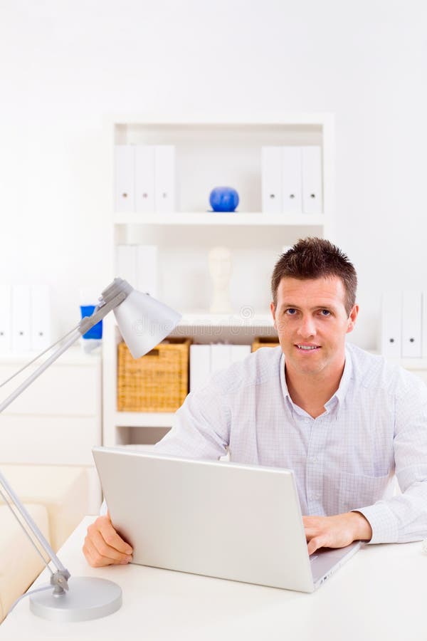 Business Man Working at Home Stock Photo - Image of consultant ...