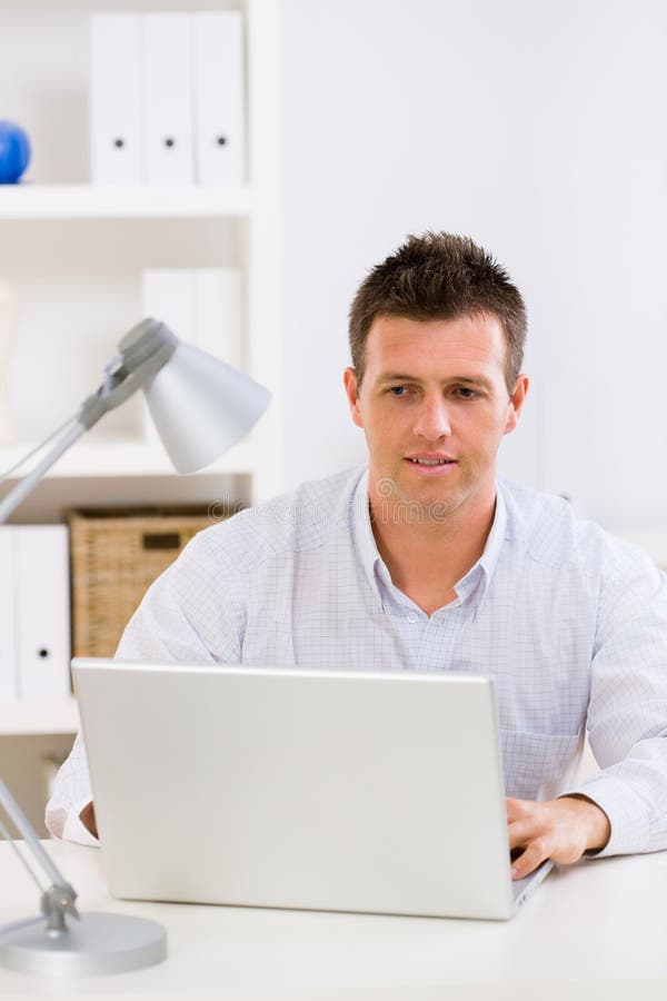 Business Man Working at Home Stock Photo - Image of desk, businessmen ...