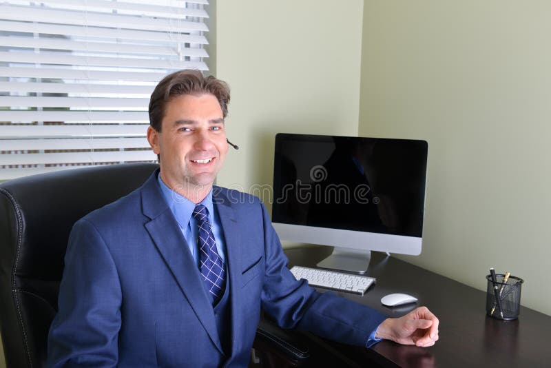 Business Man Working from Home or Customer Service Representative Stock ...