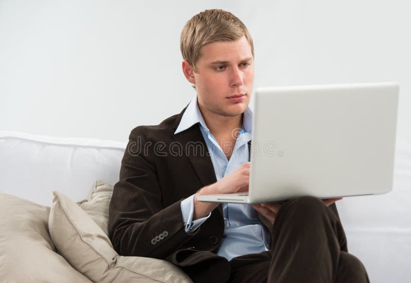 Business Man Working at Home Stock Photo - Image of formal, corporate ...