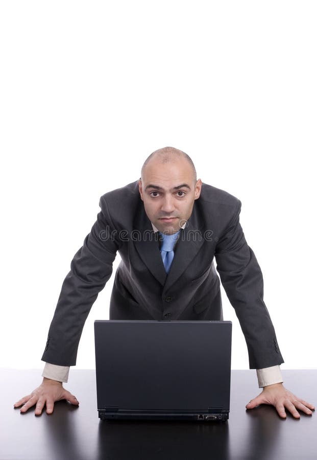 Business Man Working with Laptop Stock Image - Image of computer ...