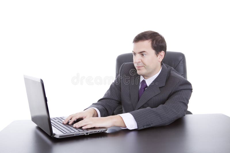 Man working with is laptop stock image. Image of relaxed - 124859159