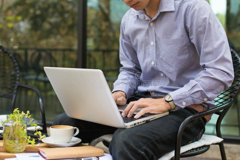 Business Man Working in Outdoor Using Laptop Stock Photo - Image of ...
