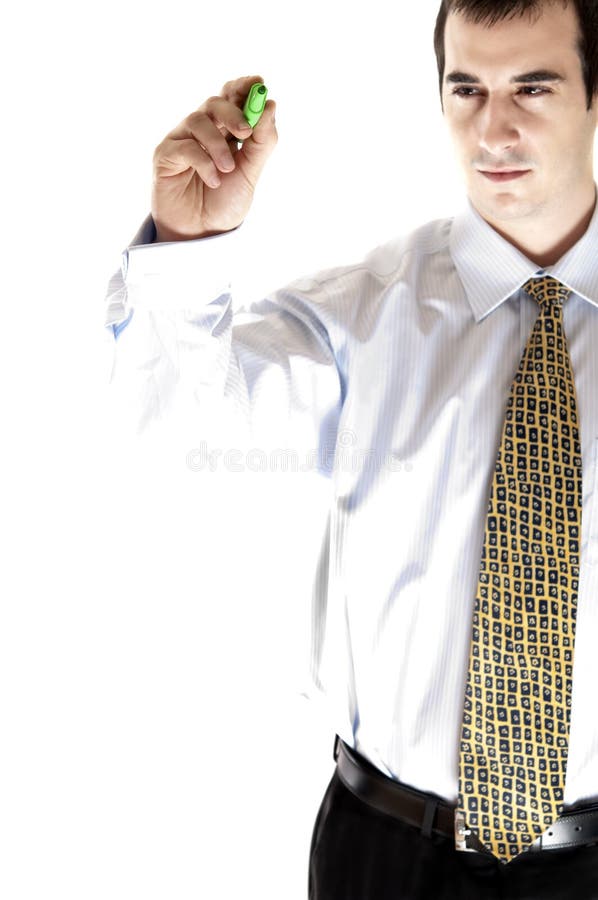 Business man writing stock photo. Image of person, adult - 18657448