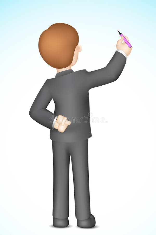 Writing 3d Man in Vector stock vector. Illustration of businessman ...
