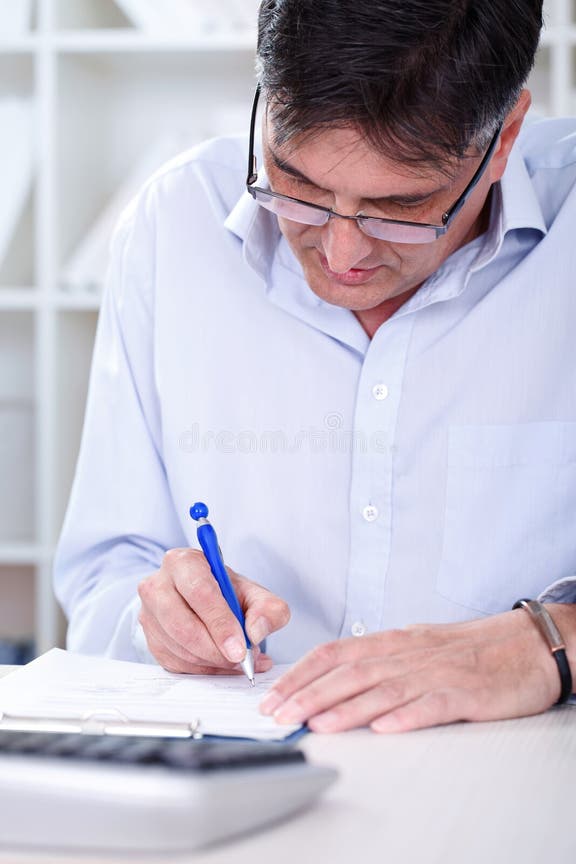 Business man writing note stock photo. Image of person - 26728910