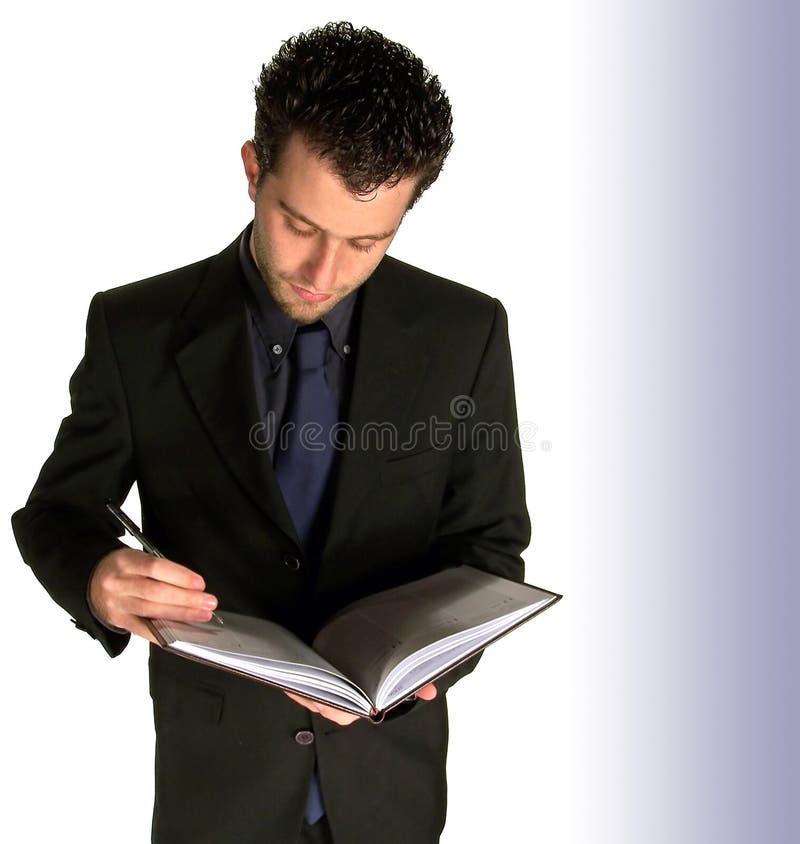 Business Man Writing on Notebo Stock Image - Image of culture, career ...