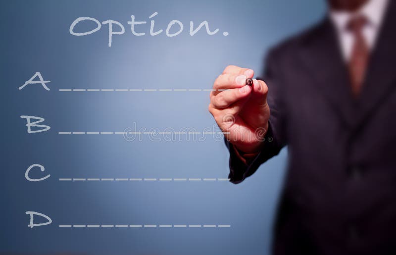 Business Man Writing Option List. Stock Image - Image of ...