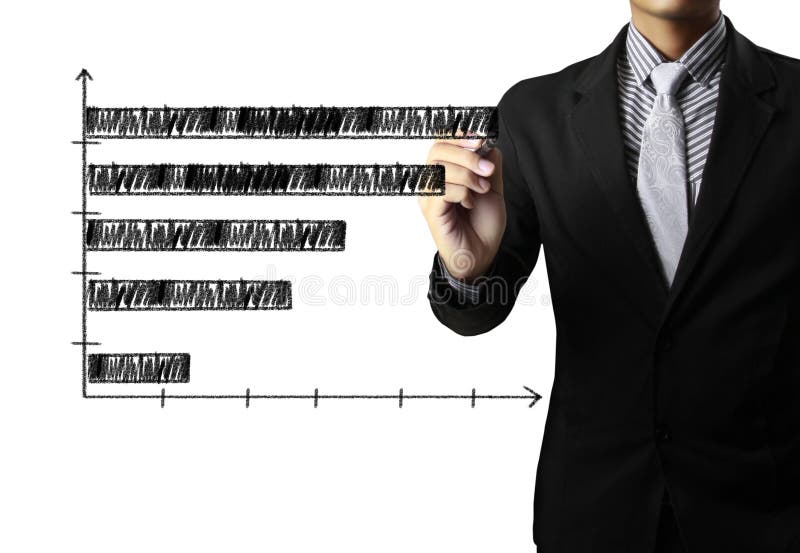 Business Man Writing Over Target Graph Stock Image - Image of flourish ...