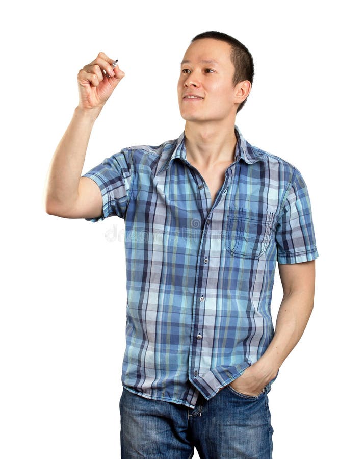 Business Man Writing Something Stock Image - Image of asian, male: 25389733