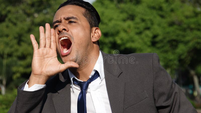 Business Man Yelling stock image. Image of yell, hollering - 111463413