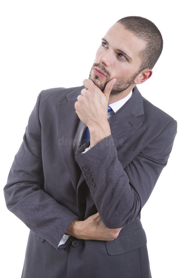 Business man contemplating stock photo. Image of cheerful - 14554806