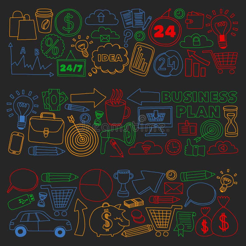 Business and Management Background. Pattern with Finance Icons ...