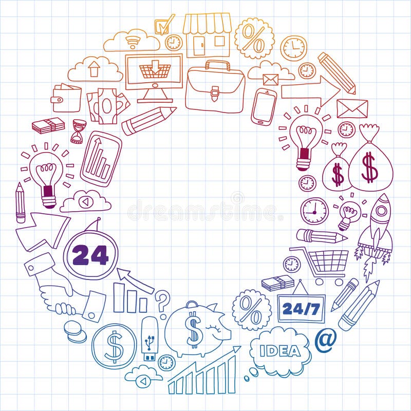 Business and Management Background. Pattern with Finance Icons ...