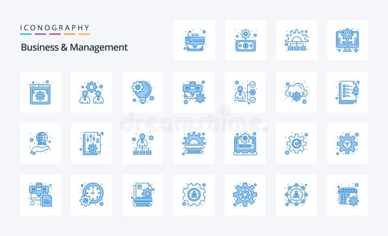 25 Business and Management Blue Icon Pack Stock Vector - Illustration ...