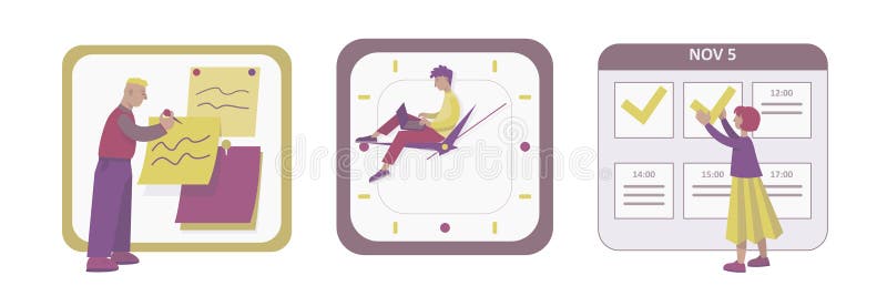 Business Management Concept. People Managing Schedule and Work Time ...