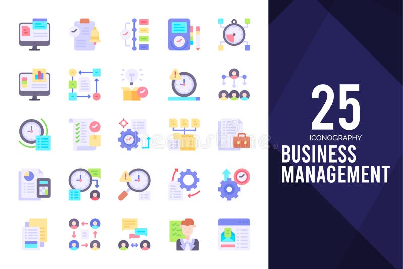 25 Business Management Flat Icon Pack. Vector Illustration Stock Vector ...