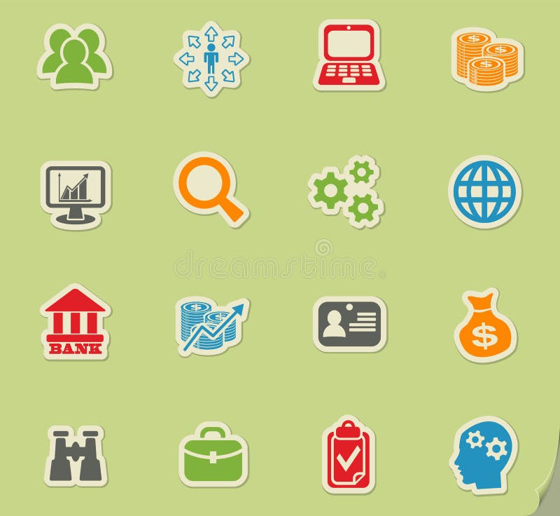 Business Management and Human Resources Icon Set Stock Vector ...