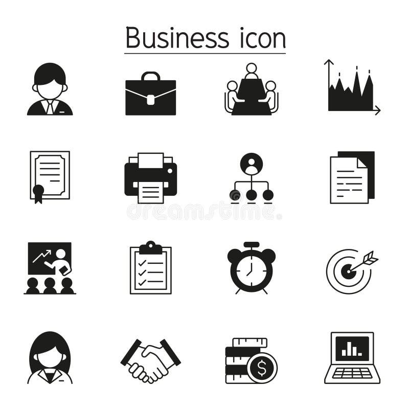Business Management Icon Set Stock Vector - Illustration of investment ...