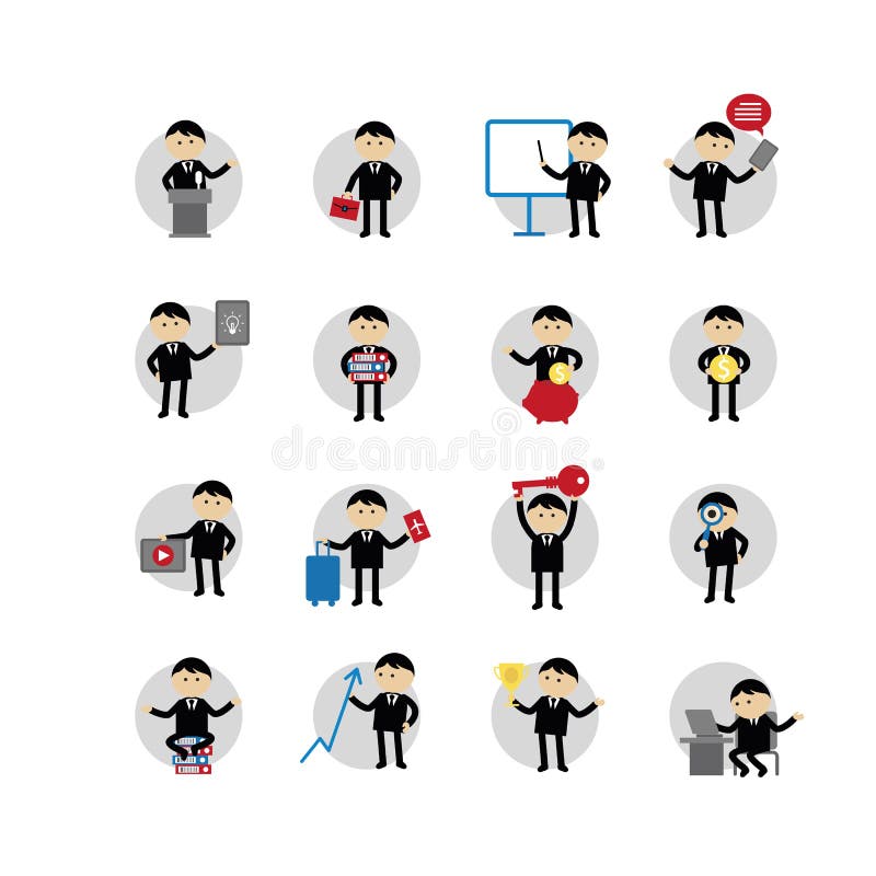 Business & Management Icon Set Stock Vector - Illustration of clock ...