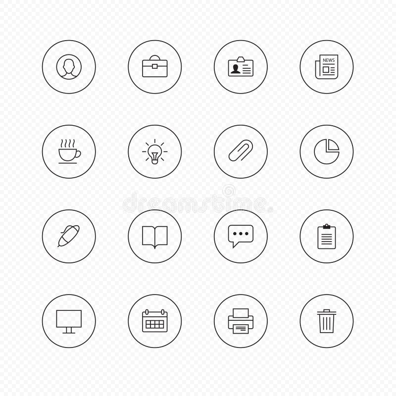 Business Management Icons with Circle on White Background - Vector ...