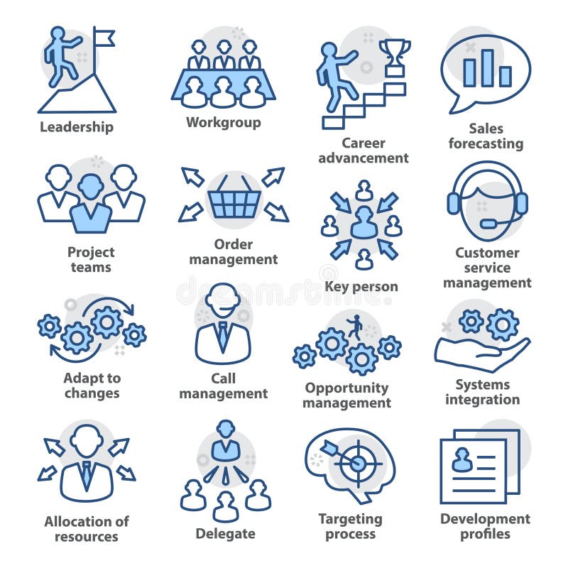 Business Management Icons in Line Style. Pack 02. Stock Vector ...