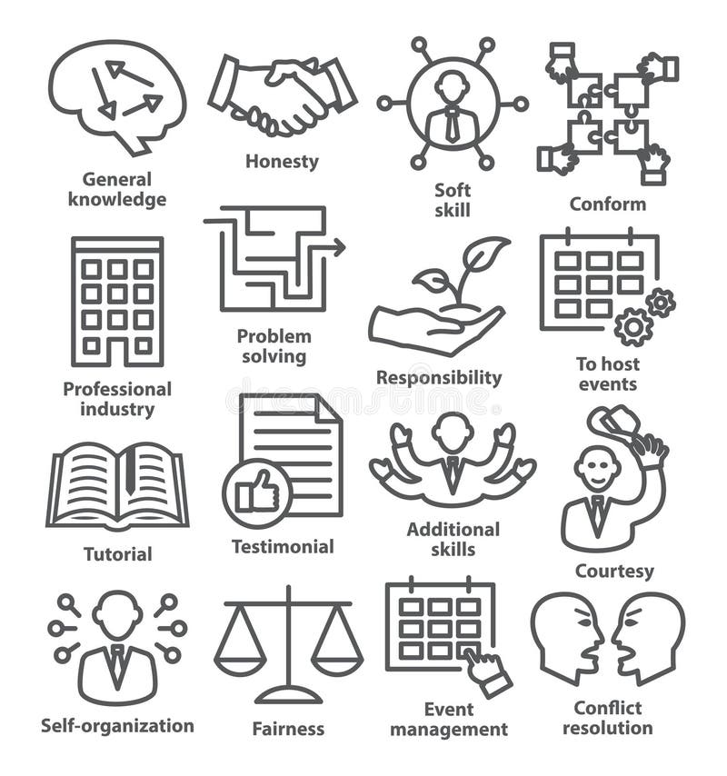 Business Management Icons in Line Style. Pack 22. Stock Vector ...