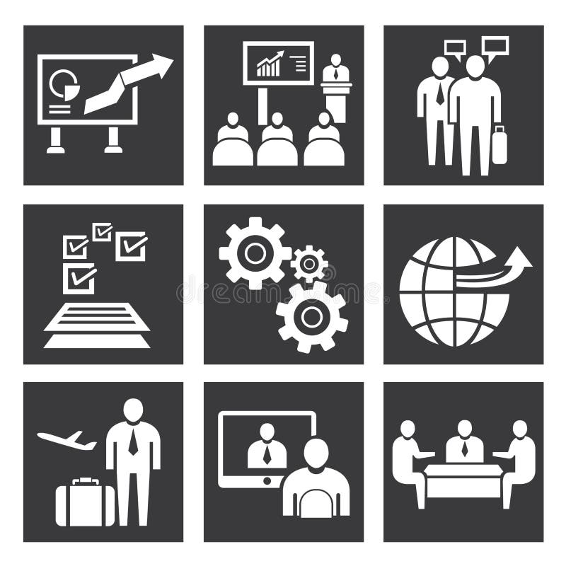 Business management icons stock illustration. Illustration of human ...