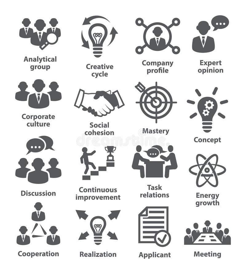Business Management Icons. Pack 14. Stock Vector - Illustration of ...