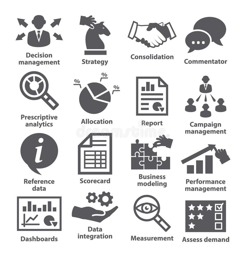 Project Management Icons Set Stock Vector - Illustration of research ...