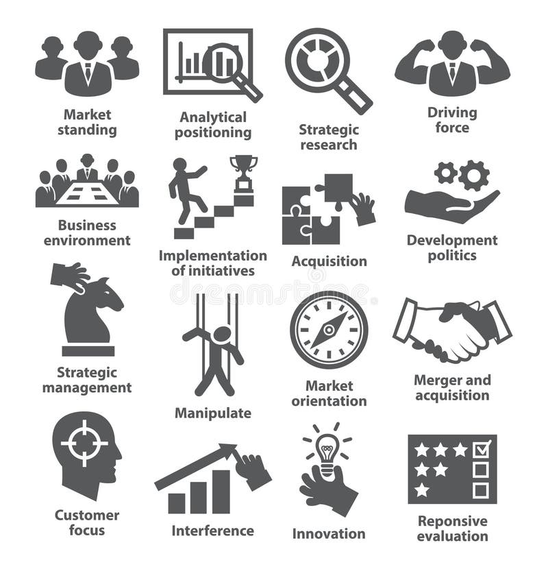 Business Management Icons. Pack 27. Stock Vector - Illustration of ...