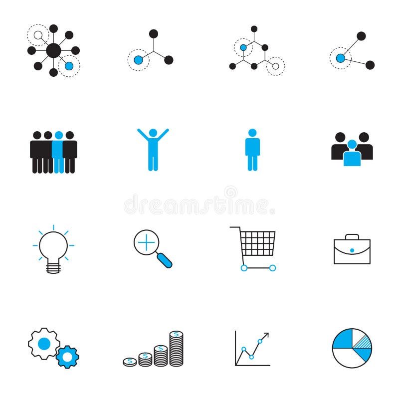 Business Management Icons Set Stock Vector - Illustration of sales ...