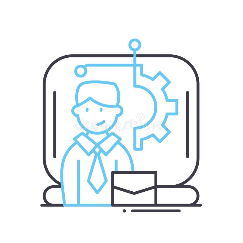 Business and Management Line Icon, Outline Symbol, Vector Illustration ... Business and Management Line Icon, Outline Symbol, Vector Illustration ...