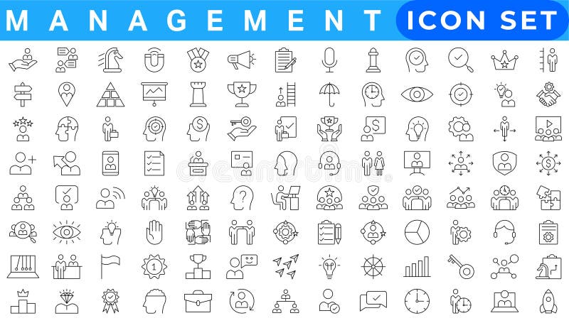 Business and Management Line Icons Set. Management Icon Collection ...