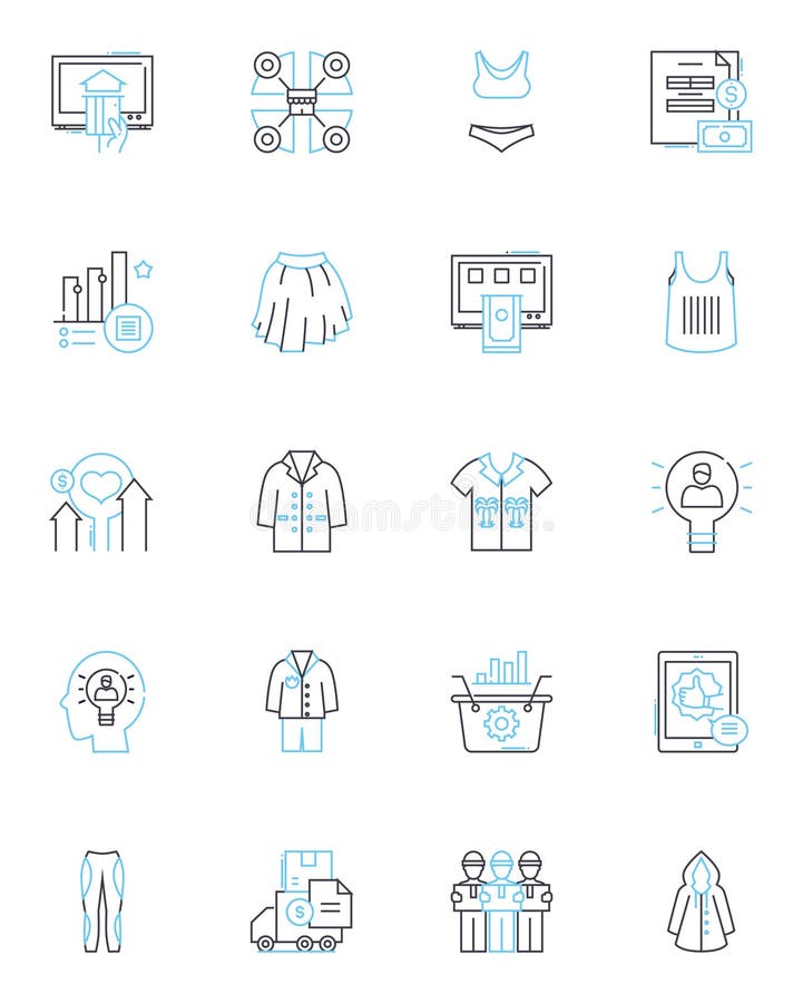 Business and Management Icons, Signs, Outline Symbols, Concept Linear ...
