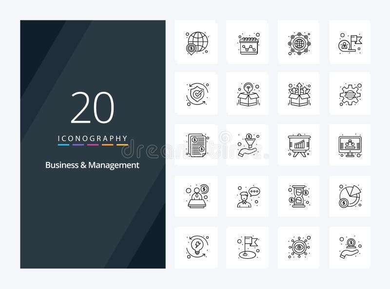 20 Business and Management Outline Icon for Presentation Stock Vector ... 20 Business and Management Outline Icon for Presentation Stock Vector ...