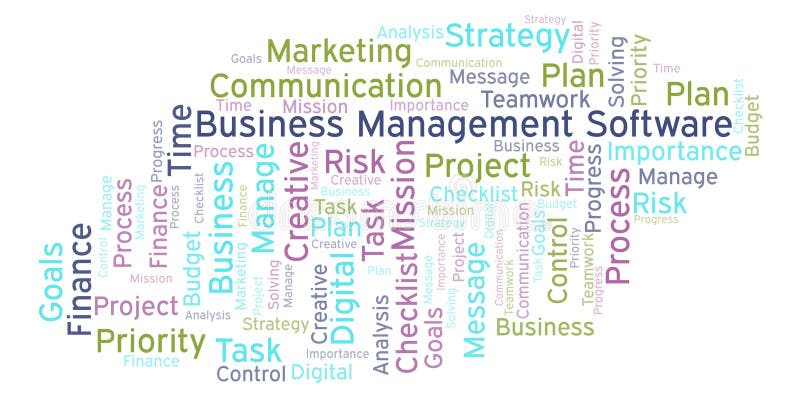 Business Management Software Word Cloud, Made with Text only. Stock ...