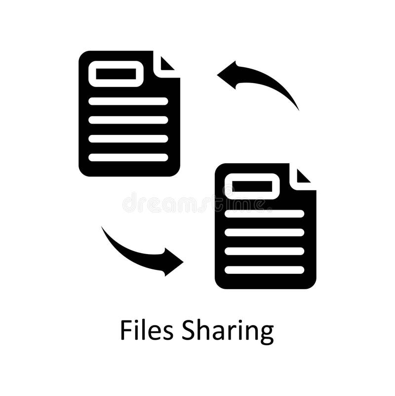 Files Sharing Vector Solid Icon Design Illustration. Business and ...