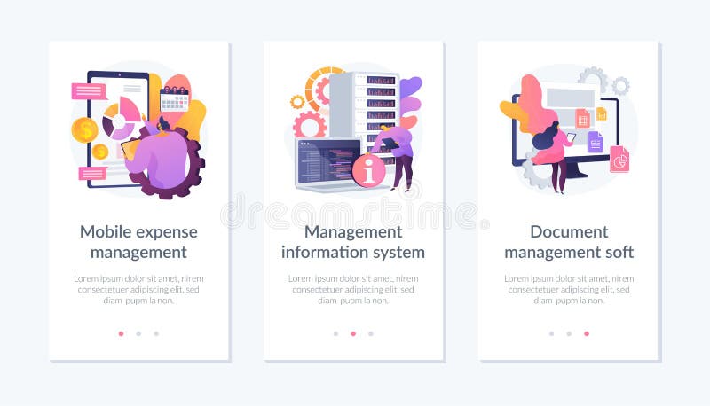 Business Management Systems App Interface Template. Stock Vector ...