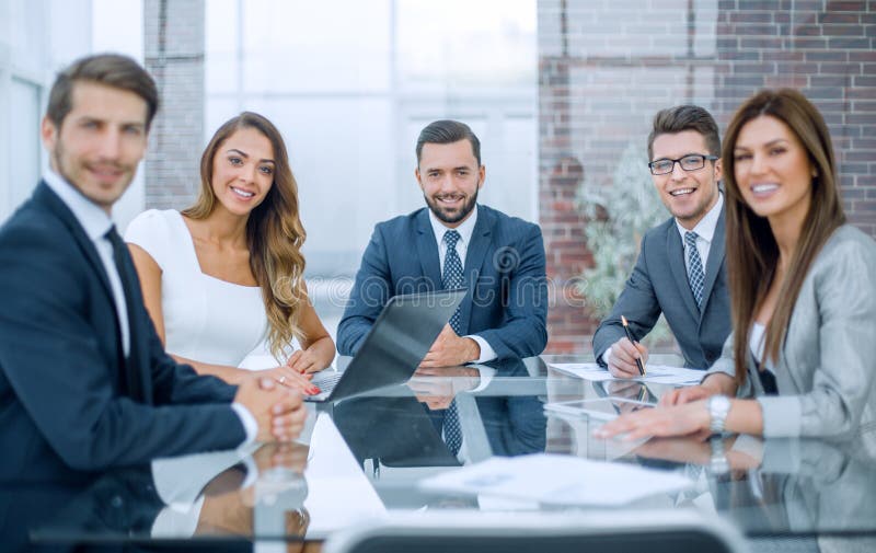Business Manager and Employees at an Office Business Meeting Stock ...