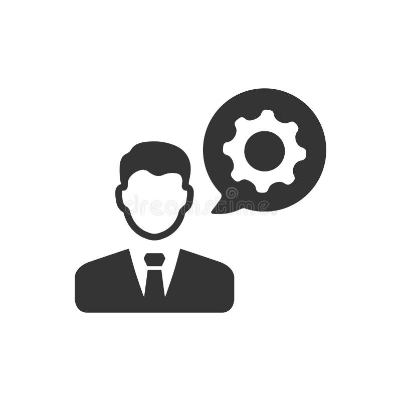 Manager Icon Vector Male Person User with Computer Monitor Screen ...