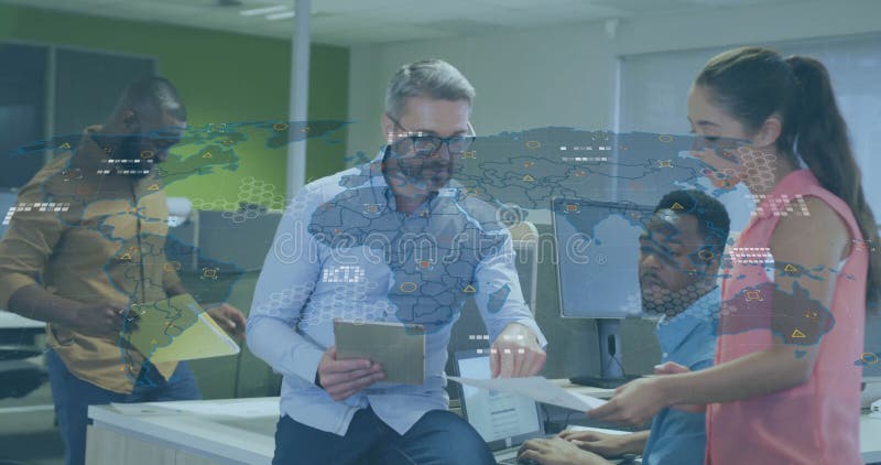 Business Manager Pointing Tablet after Document Handover and Spawning ...