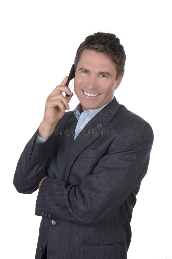 Business Manager Portrait Calling with Smart Phone Stock Image - Image ...
