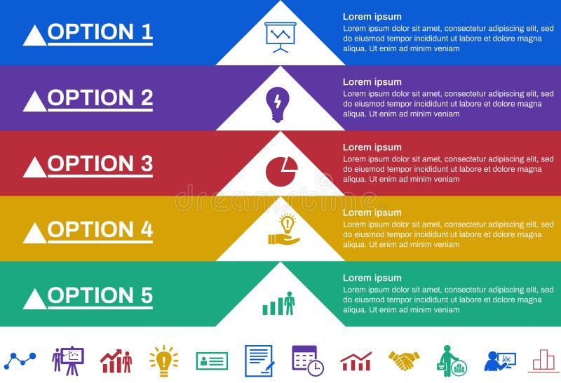 Business Market Progress Infographic. 5 Options Business Presentation ...