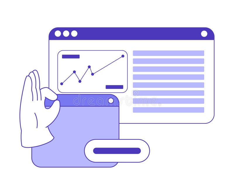 Business and Marketing with Graph or Chart Window Display Vector ...