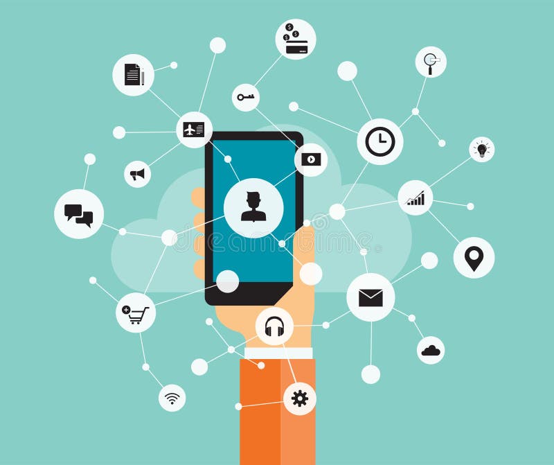 Business Marketing Online Connection on Mobile Concept Stock Vector ...