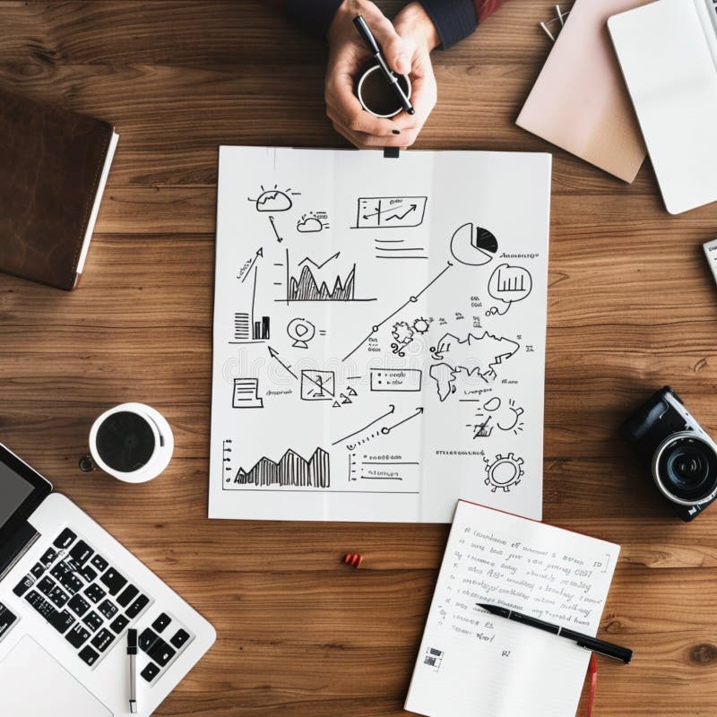 Business Marketing Pic Depicting Plot Development. Stock Illustration ...