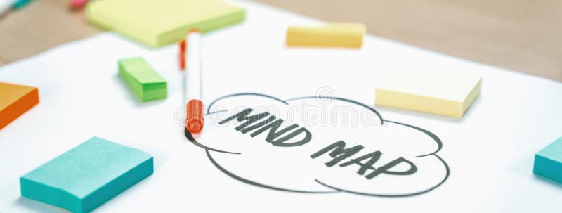Marketing Strategy Mind Map and Sticky Notes Placed on Office Table ...