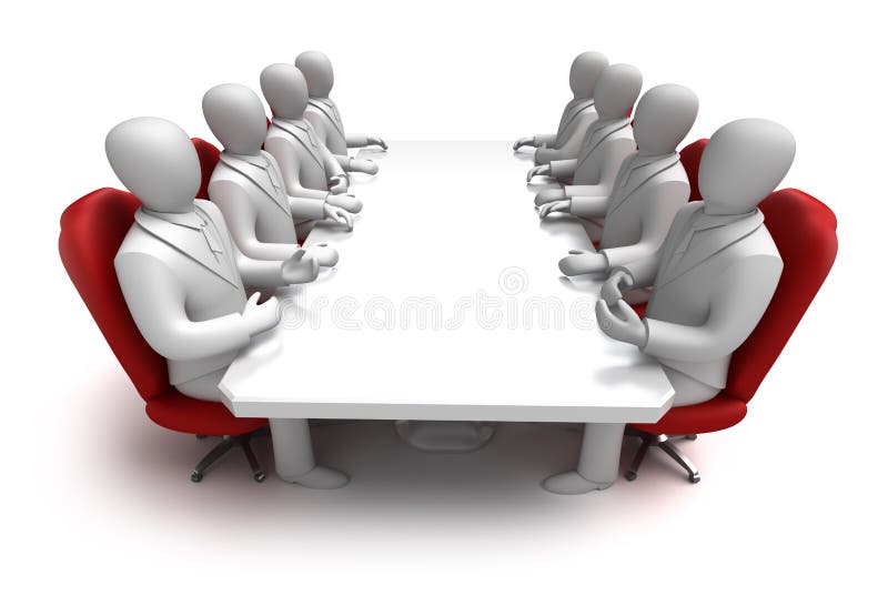 3D People in a Business Meeting Stock Illustration - Illustration of ...
