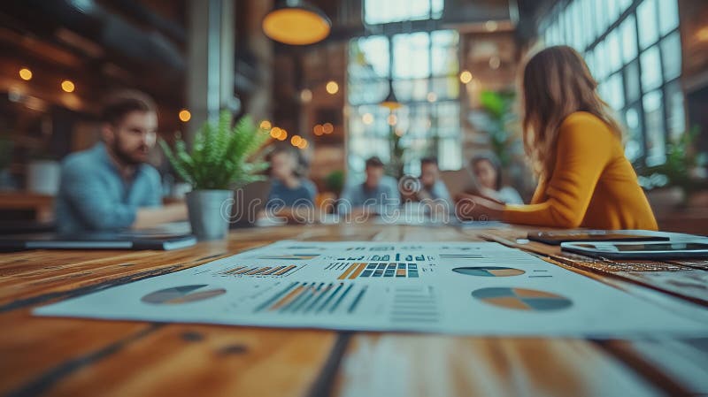 Business Meeting Charts Data Graphs Stock Illustration - Illustration ...